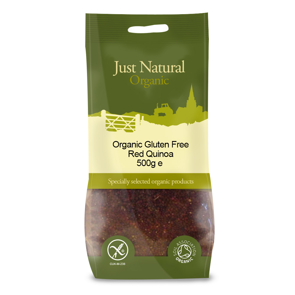 Just Natural Organic Gluten Free Red Quinoa Grain 500g - Fine Fettle Foods