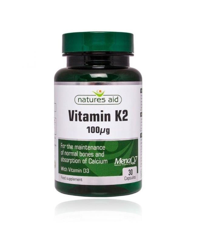 Natures Aid Vitamin K2 100ug 30 Capsules - Fine Fettle Foods